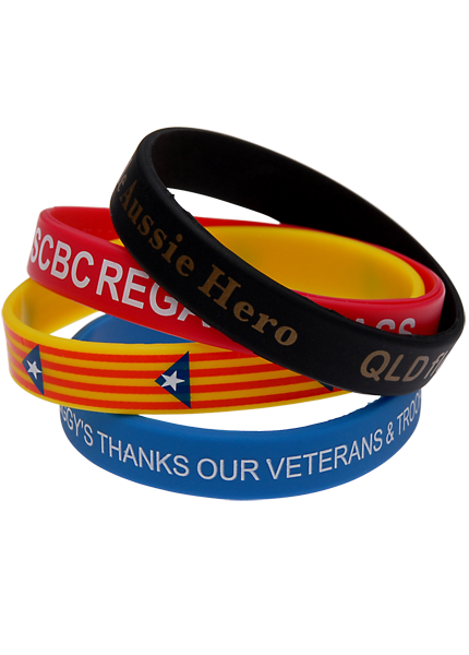 Silk Screen Printed Wristbands — 4-Colour Custom Bands